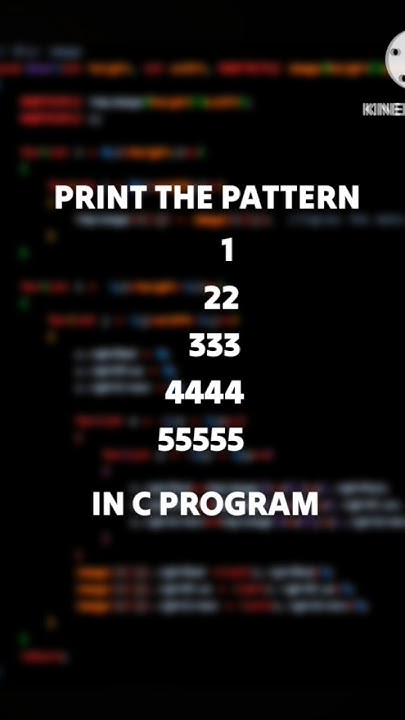 Print The Pattern Cprogramming Code Cpattern Ccode Youtube