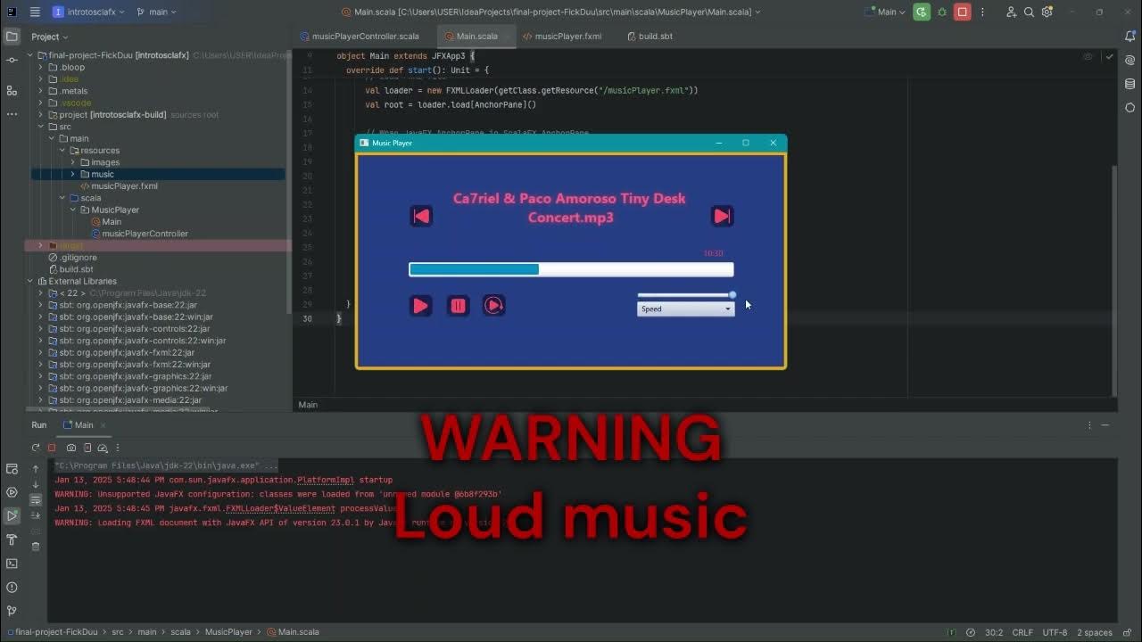 PRG2104: Object Oriented Programming - Final Project, Music Player - YouTube
