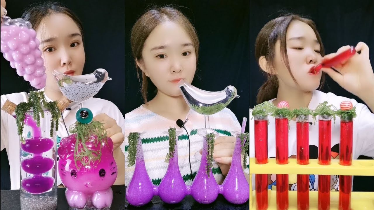 ASMR DRINK COLORFUL BEVERAGES 🥤 빠른 식수 oruçlu içme suyu DRINKING WATER ...