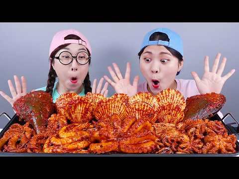 Acılı Deniz Mahsulleri Haşlaması Karides Ahtapot Mukbang DONA