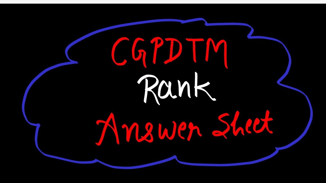 CGPDTM : Answer Sheet & Rank ‎@deepsea24_IITKanpur - YouTube