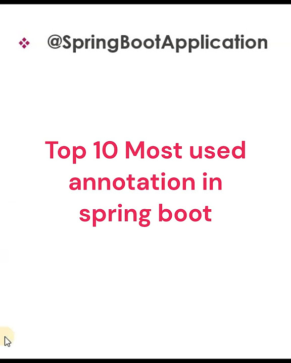 🔝top 10 Most Commonly Used Spring Boot Annotations Interviewquestions Springboot Annotations
