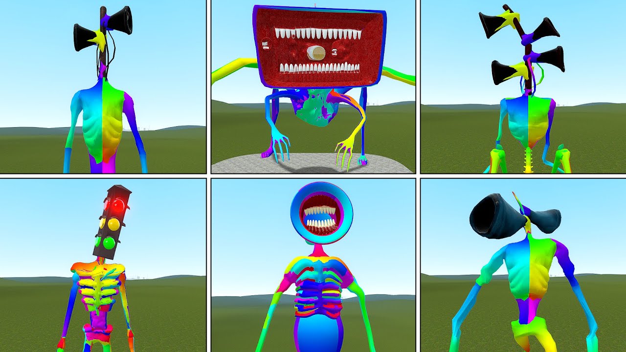 RAINBOW ALL SIREN HEAD COLORS in Garry's Mod! - YouTube