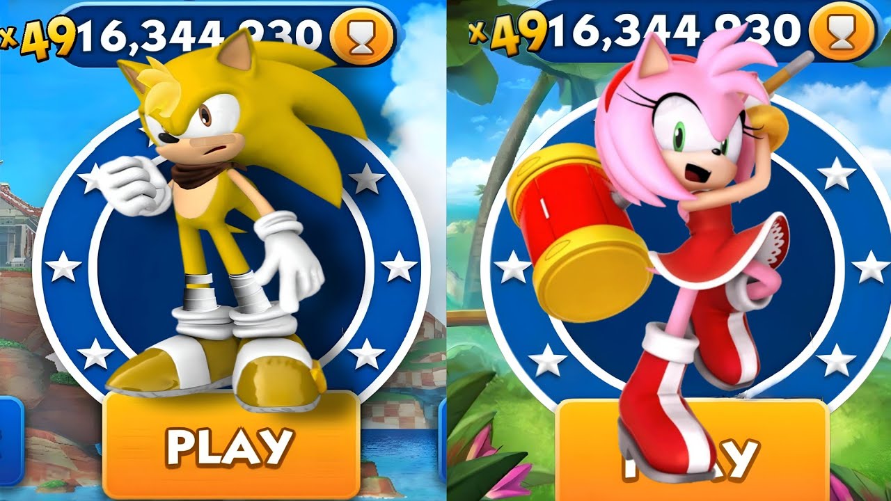 Sonic Dash - Super Sonic Run VS Amy Dash _ Movie Sonic vs All Bosses ...