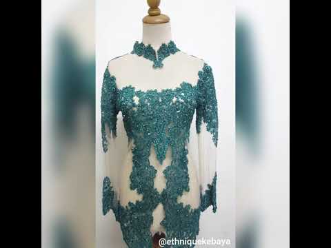 Kebaya Hijau Emerald Changi dan Kebaya Cream by Ethnique Kebaya