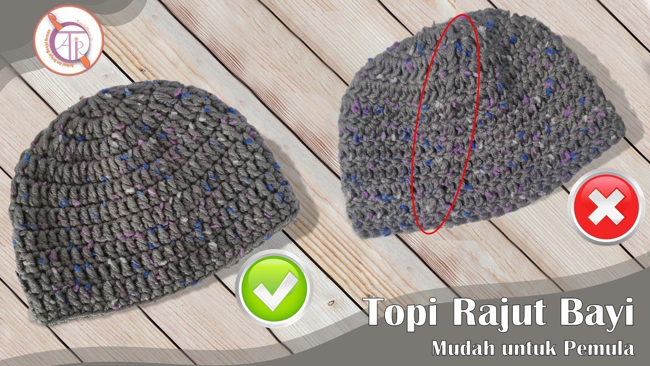 Tutorial Merajut Topi Bayi Mudah untuk Pemula || Crochet Beanie ...
