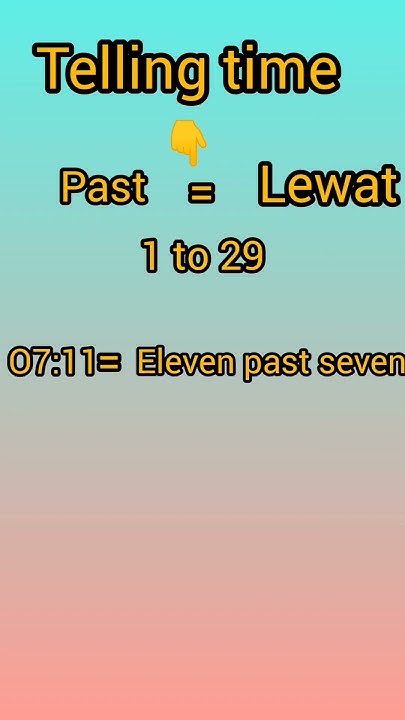 Telling time (part 3)- Menggunakan kata Past - YouTube