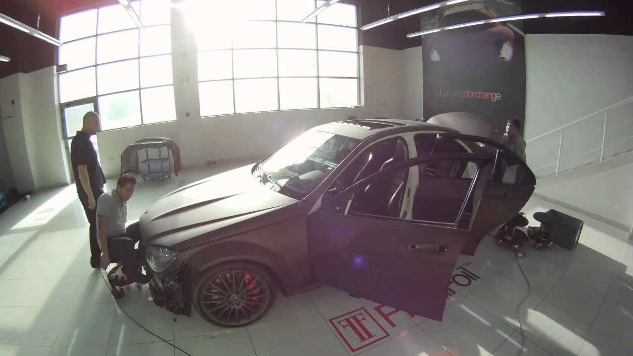 Fibrafoil. Chocolate Brown Mercedes C63 AMG. Timelapse - YouTube