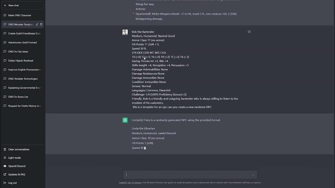 how to use Chat GPT to make and insert quick characters/ monsters into fantasy ground - YouTube