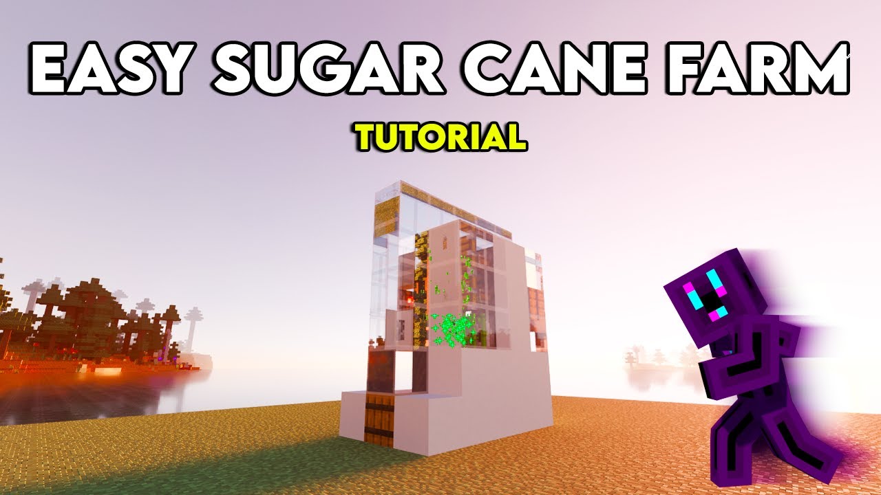 Easy Sugar Cane Farm In Minecraft Bedrock 1.20 - YouTube