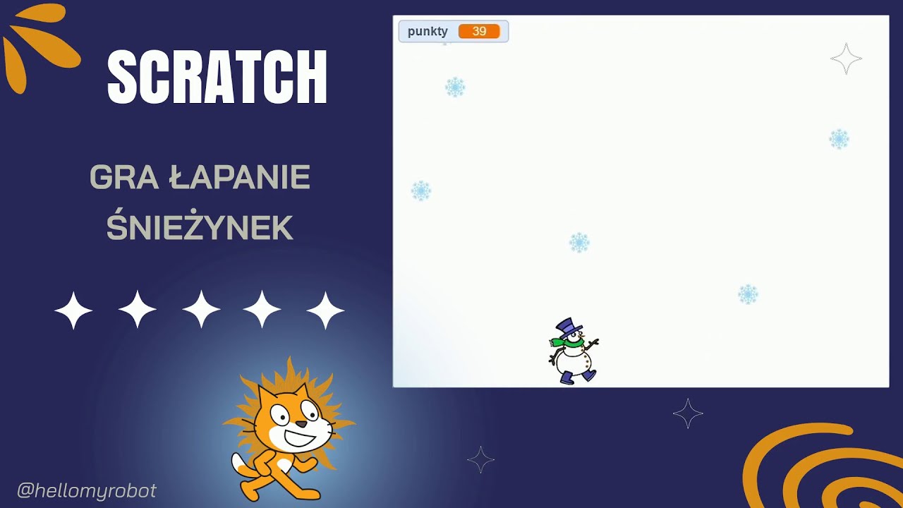 GRA ŁAPANIE ŚNIEŻYNEK W SCRATCH - Śnieżynki spadające z nieba // Jak ...