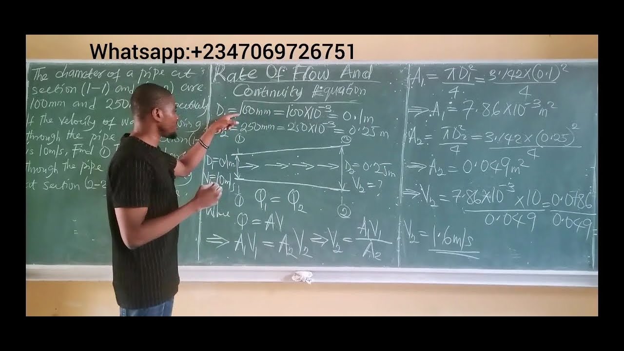 Flow Rate and Continuity Equation || Solved Example #EpelleMichaelRowland - YouTube