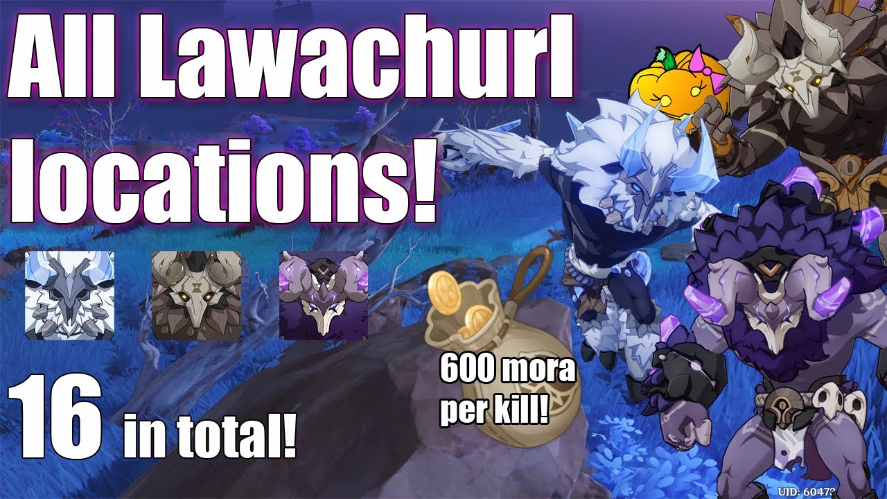 All Lawachurl locations 16 of them in total! - Genshin Impact 2.2 - YouTube