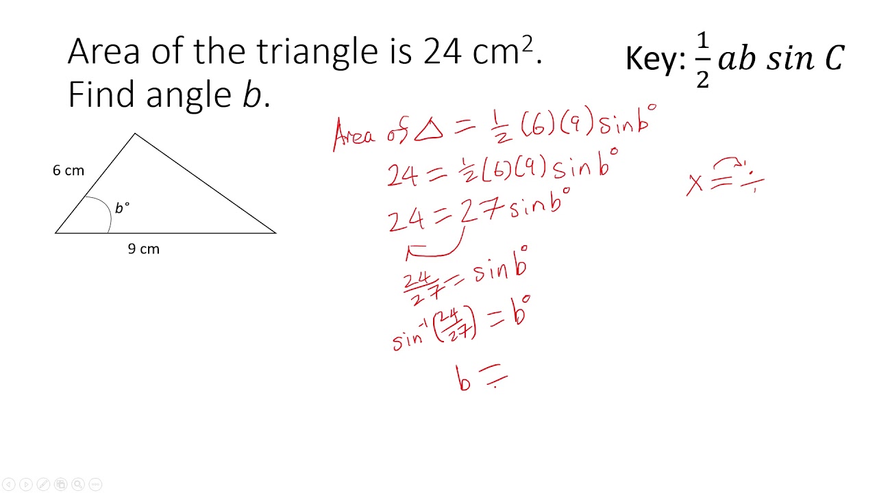 Trigo Part 5 How To Find Area Of Triangle Using Half Ab Sin C YouTube