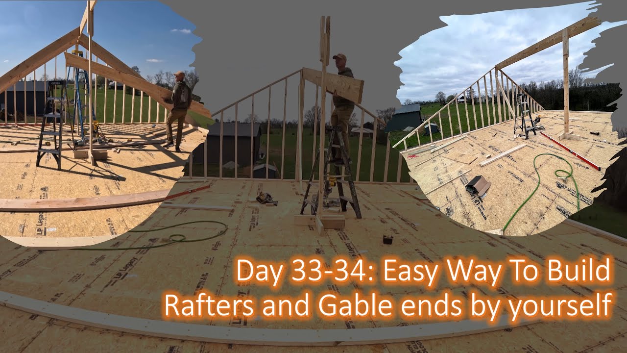 Day 33 and 34: Easy way to build your own rafters and gable ends. - YouTube