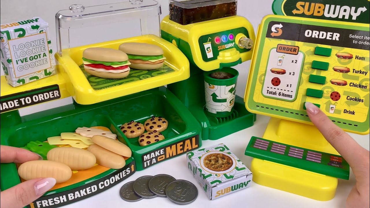 [🐰toy asmr🐰] SUBWAY Sandwich & Soda Maker Playset ASMR Satisfying with ...