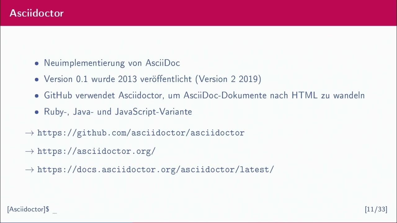 2023 - Von Asciidoc zu Antora - YouTube