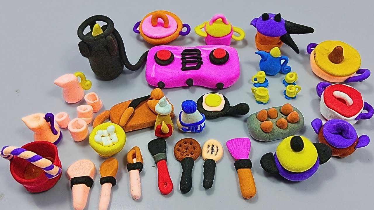 Amazing technique make kitchen set with polymer clay| Miniature clay ...