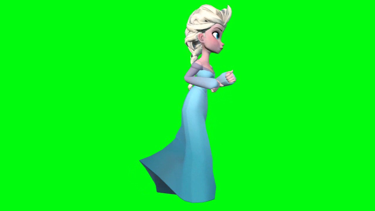 Elsa run animated left frozen chroma - YouTube