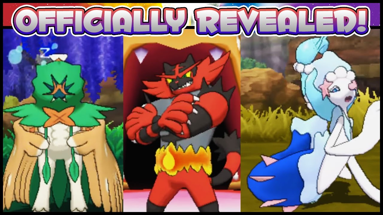 OFFICIAL SUN MOON FINAL STARTER EVOLUTIONS REVEALED! ISLAND GUARDIANS ...