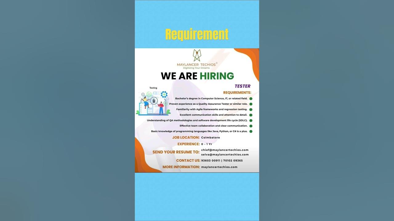 Hiring Qa Engineer Freshers Can Apply Software Testing Softwareengineer Jobalert