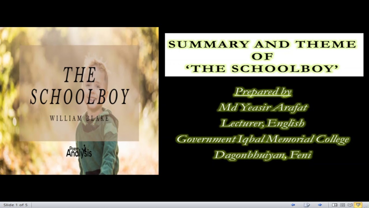 Summary And Theme Of The Poem The Schoolboy YouTube summary-and-theme-of-the-poem-the-schoolboy-youtube