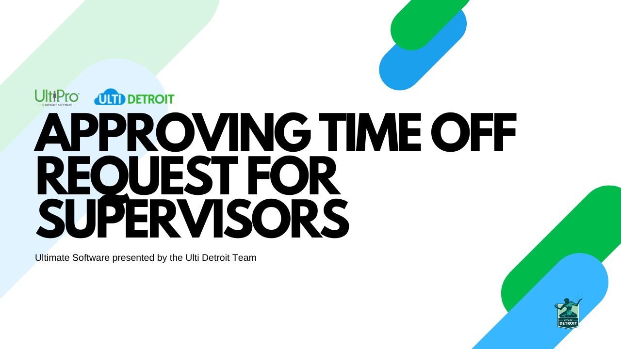 Approving Time Off Request for Supervisors - YouTube