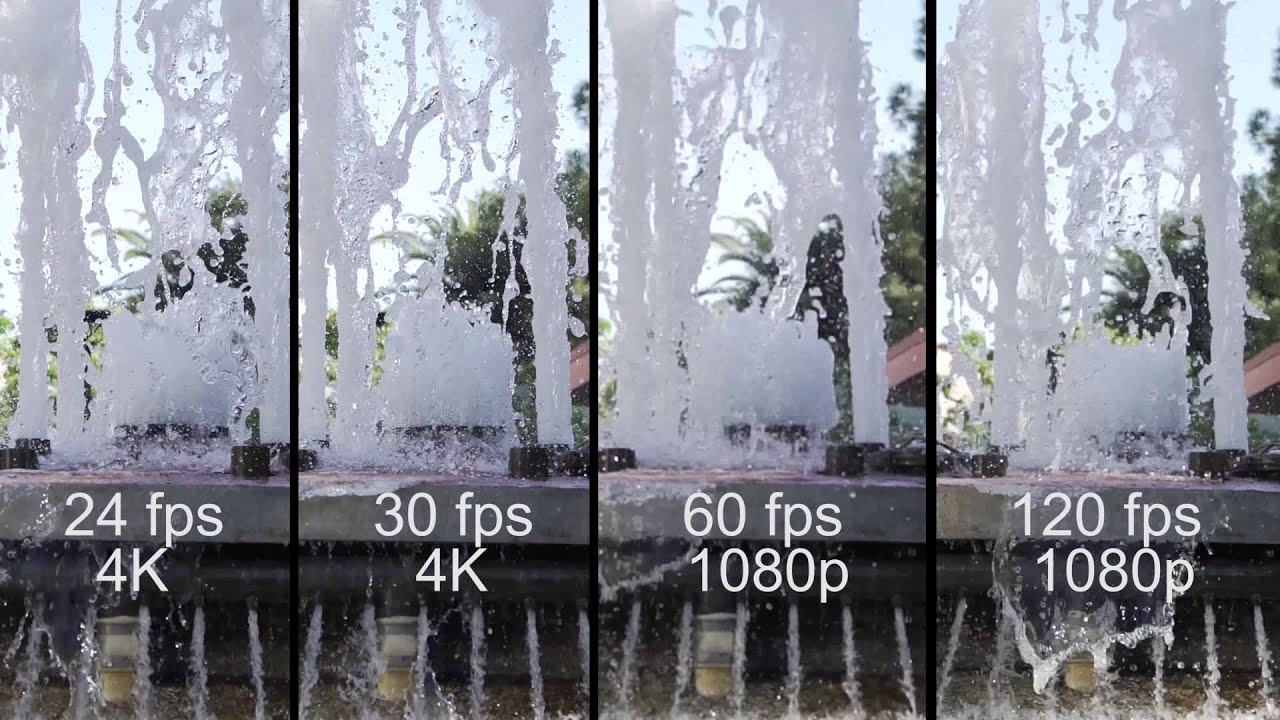 Fps - 24, 30, 60, vs 120p - Sony a7sii - 4K - Water Fountain - Cerritos ...