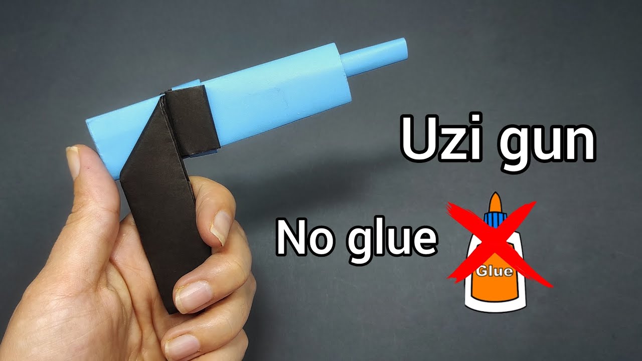 Origami Uzi Gun | How to make a paper gun without glue | Easy paper ...