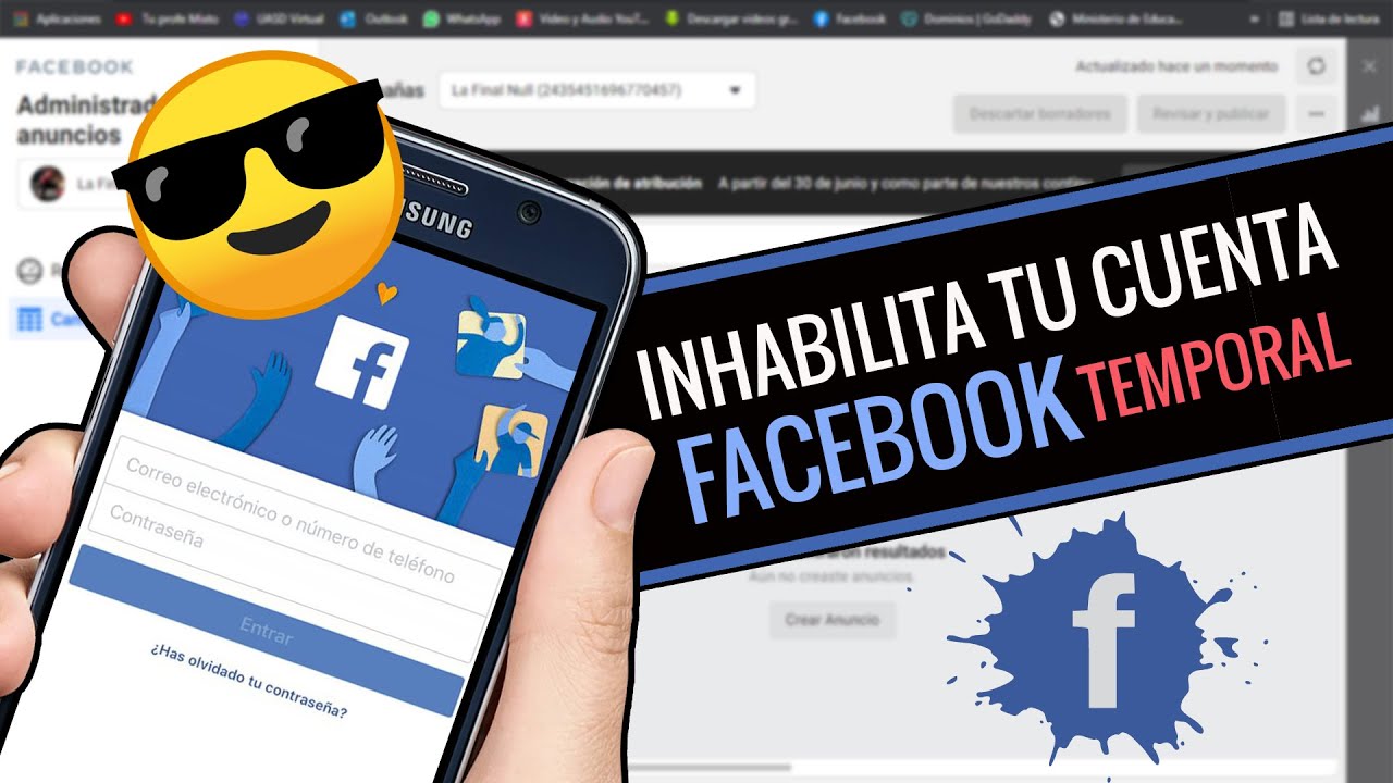 Cómo CERRAR Facebook temporalmente 🔐/ Desactivar Facebook desde el ...
