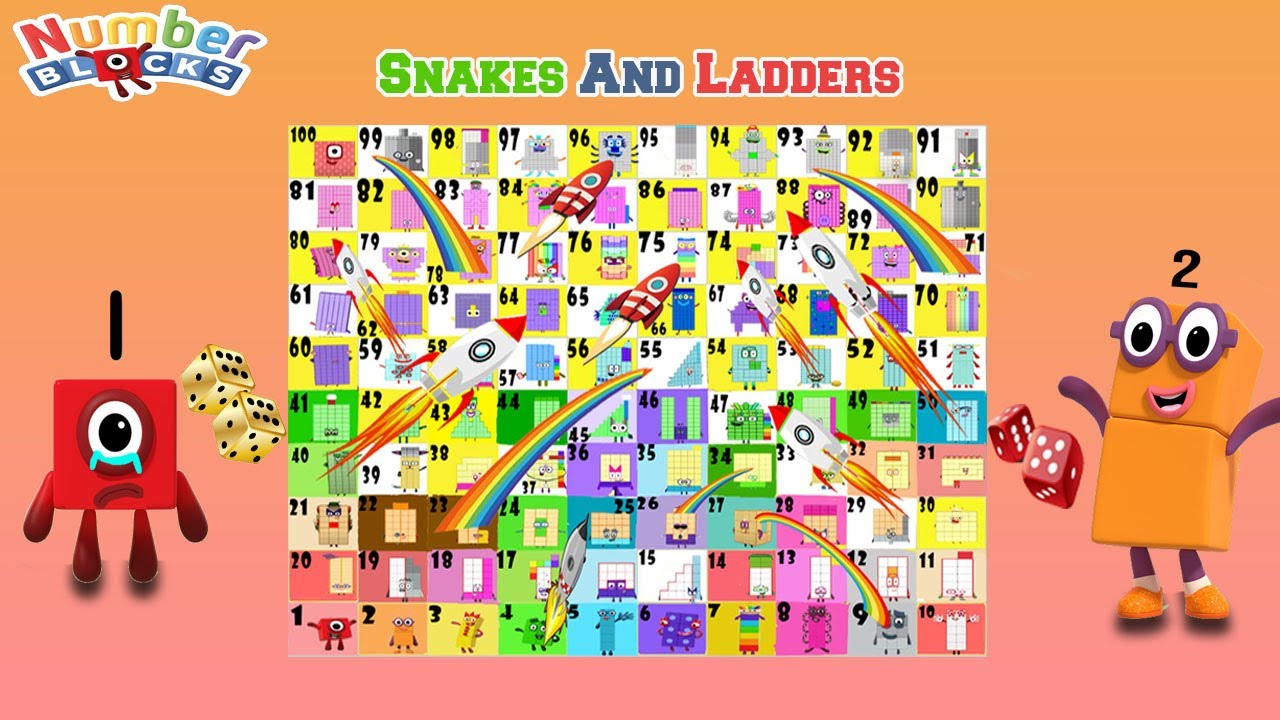 Snakes and ladders Numberblocks - YouTube