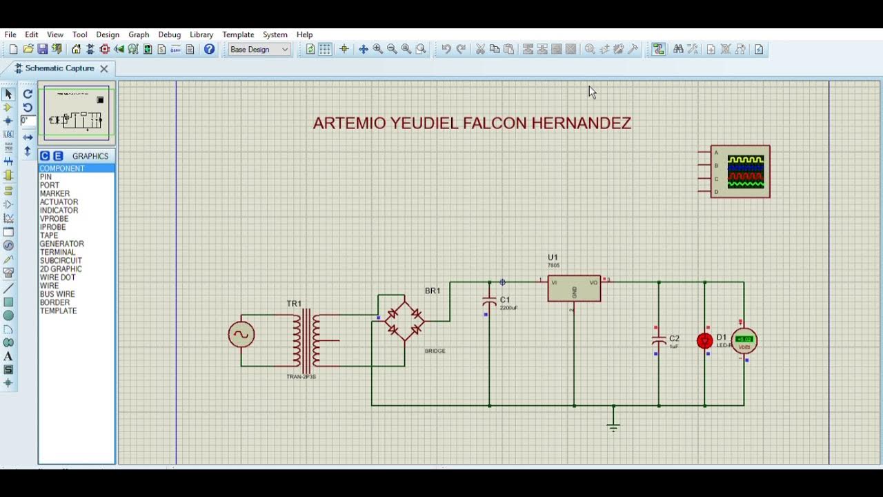 Fuente de alimentacion de 5VCD Proteus 8 Professional Schematic Capture ...