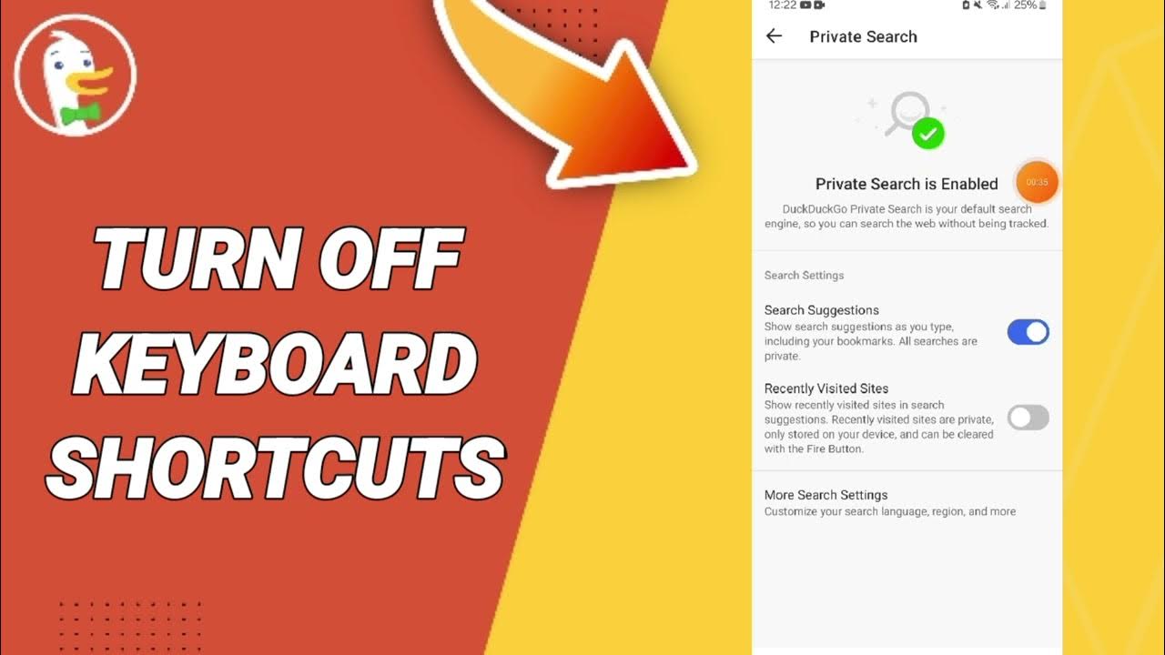 How To Turn Off Keyboard Shortcuts On DuckDuckGo App - YouTube