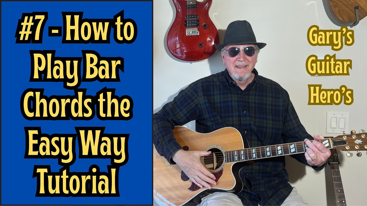 #7 - How To Play Bar Chords The Easy Way! Introduction To Am7 & Em7 ...