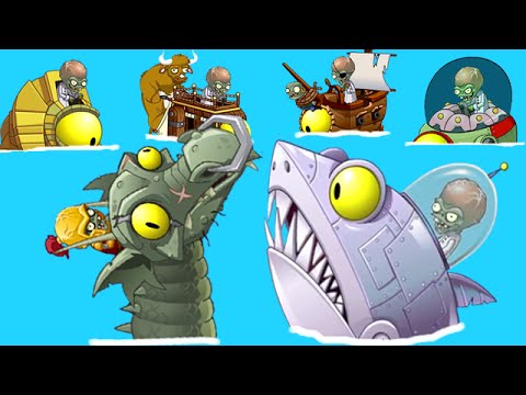 Plants vs. Zombies 2 - Every Zomboss Fight! (Shark vs Dragon vs Sphinx ...