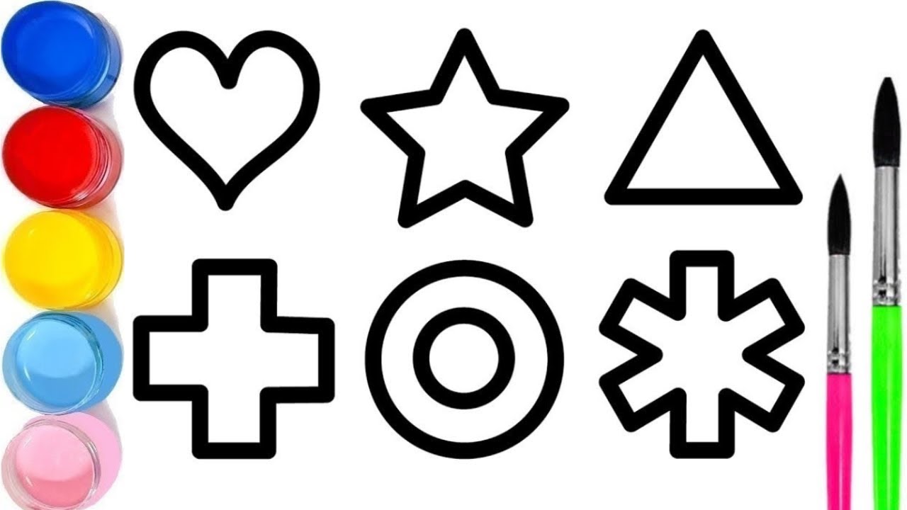 Bolalar uchun geometrik shakllarni qanday chizish va bo'yash kerak ...