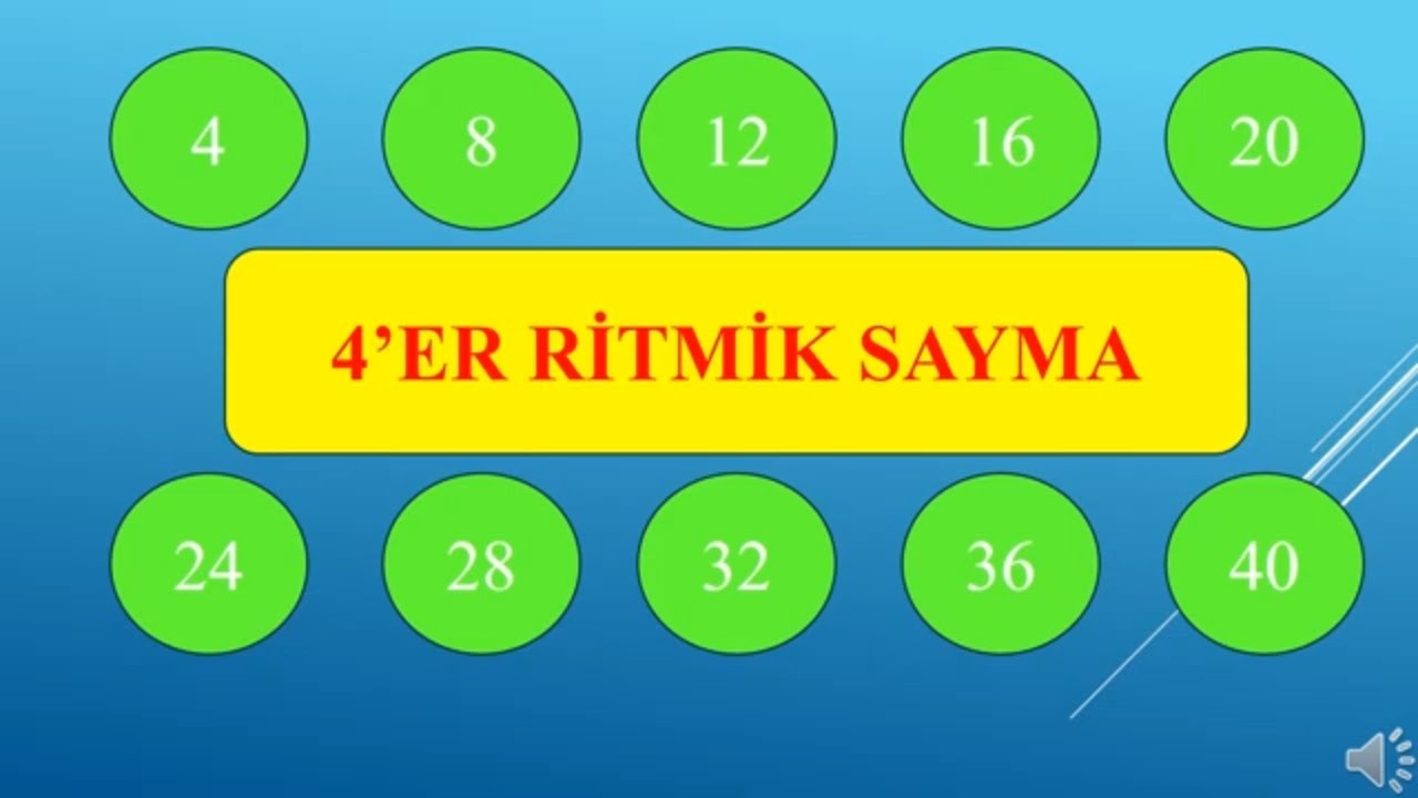 4 ER RİTMİK SAYMA - YouTube