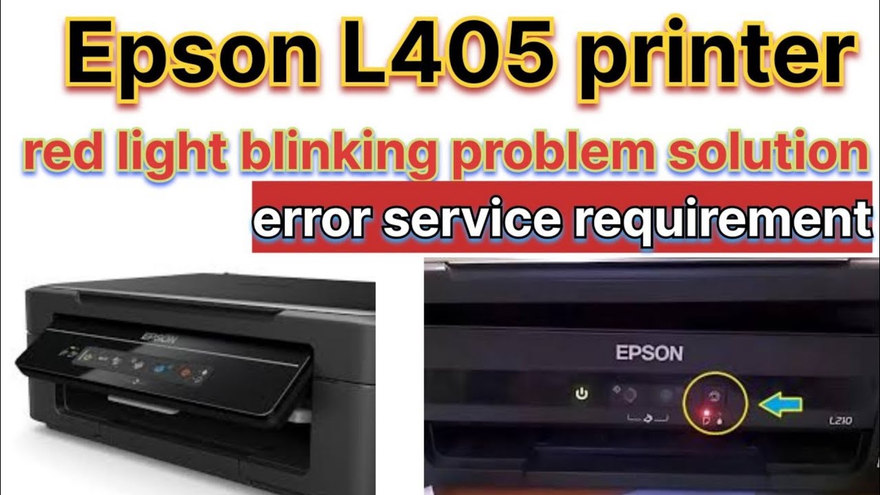 how to Epson l 405 printer red light blinking problem solution || Epson l405 printer reset - YouTube
