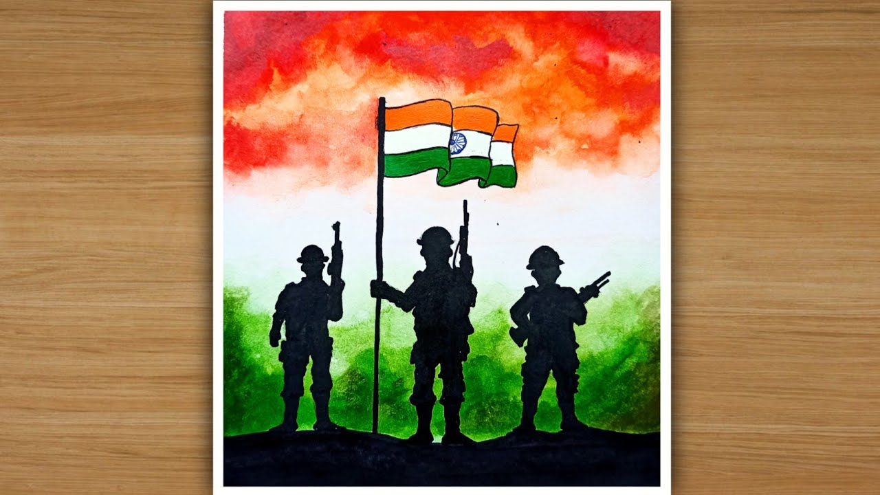 Easy Independence day drawing with watercolor for drawing competition ...