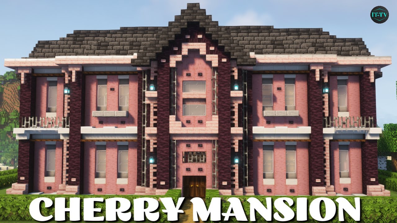 Build a Luxurious Cherry Wood Mansion in Minecraft | Easy Tutorial ...
