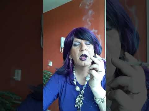 Enjoying a cigarette.