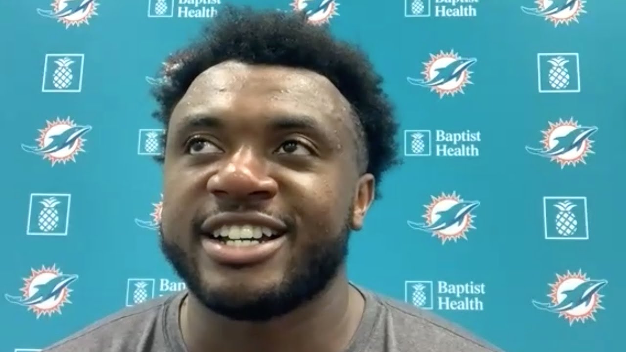 Miami Dolphins T Austin Jackson Meets With the Media | Training Camp ...