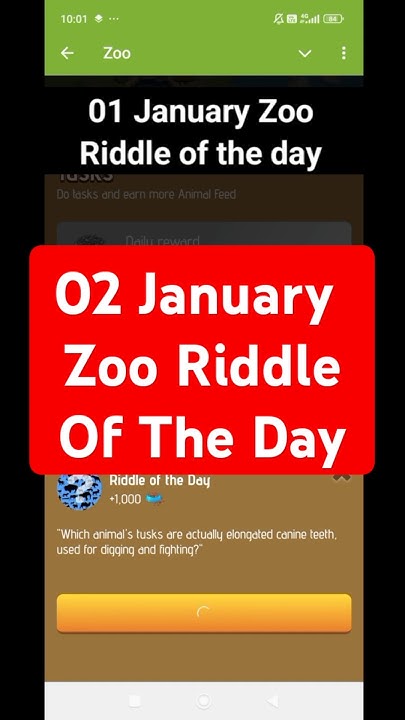 2 January zoo Riddle Of the day | Today Zoo Code #shorts #zooairdrop ...