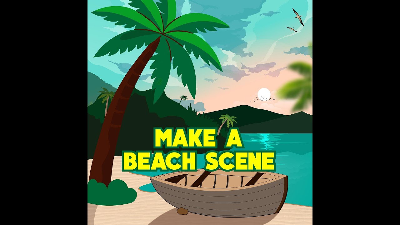 Create A Beautiful Tropical Island Scene In Adobe Illustrator - YouTube