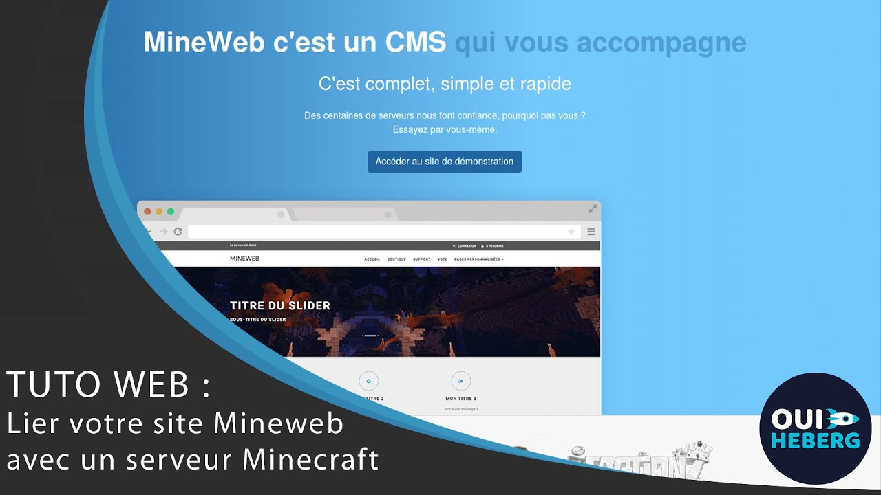 Relier votre site Mineweb avec un serveur Minecraft - YouTube