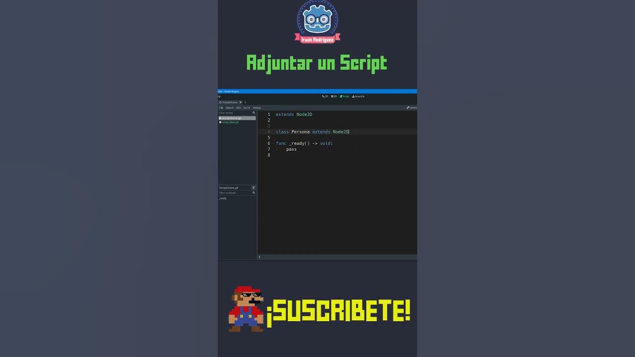 Cómo adjuntar un script por código en GDScript - YouTube