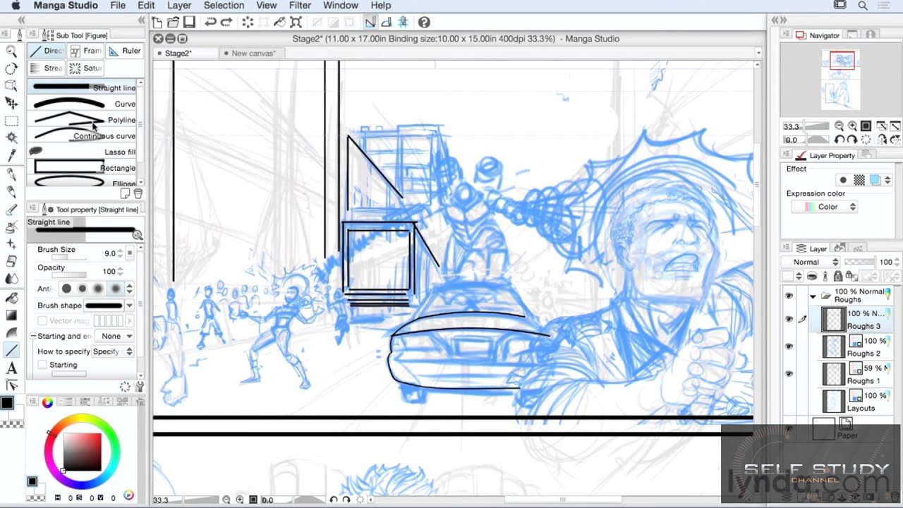 How to draw manga 11 Using the basic ruler - YouTube