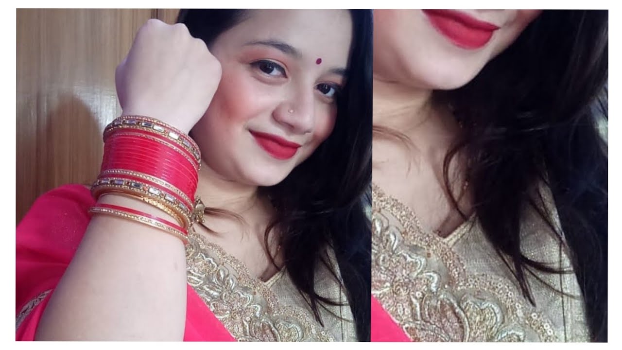 #Teej special 💞 हरियाली तीज 2020 || quick and easy , teej makeup look ...