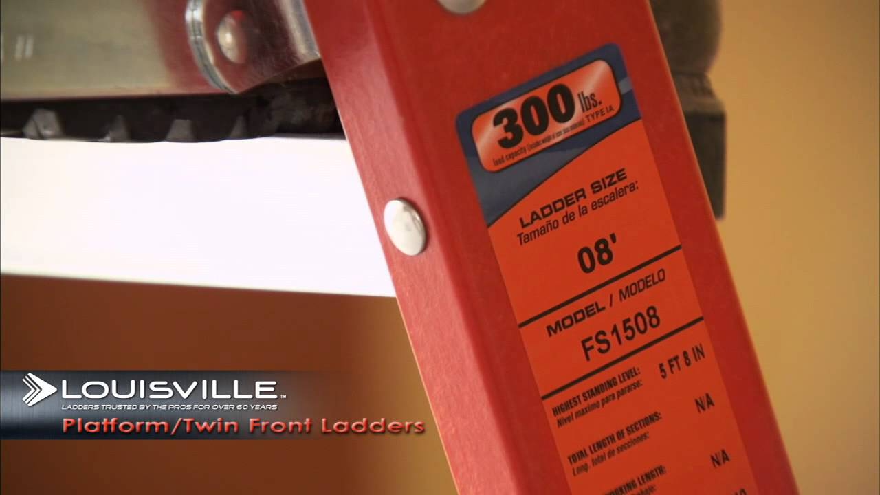 Louisville Ladder Fiberglass Platform & Twin Front Ladders - YouTube
