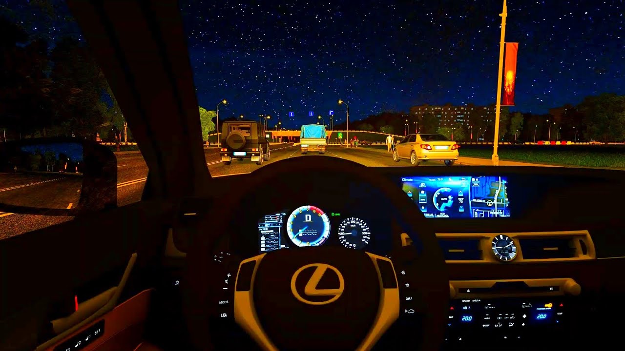 Night Drive | City Car Driving | Lexus GS350 F Sport - YouTube